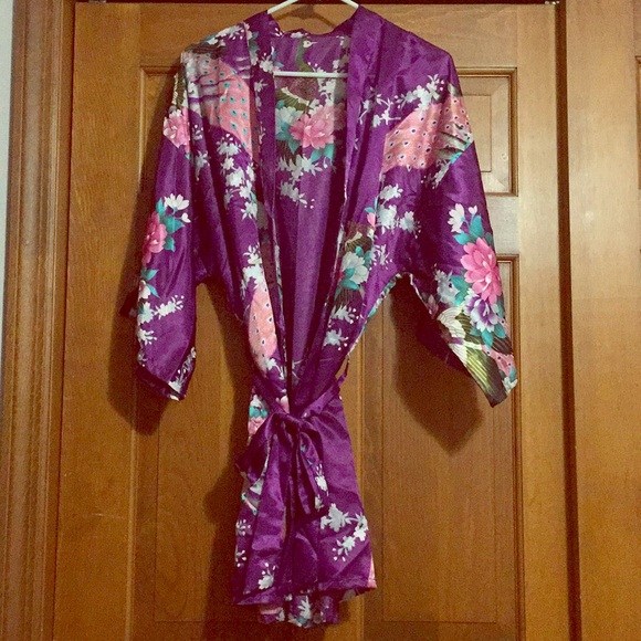 Intimates & Sleepwear | Purple Peacock Polyester Robe | Poshmark
